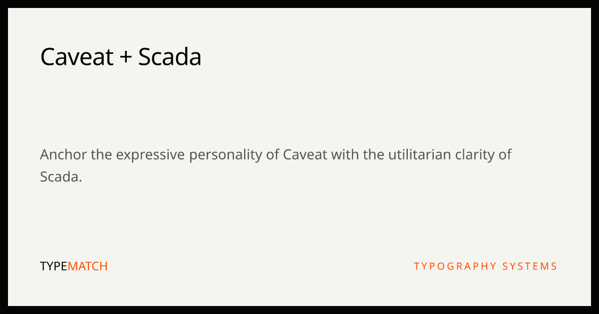 Caveat & Scada Font Pairing