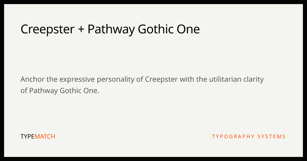 Creepster & Pathway Gothic One Font Pairing