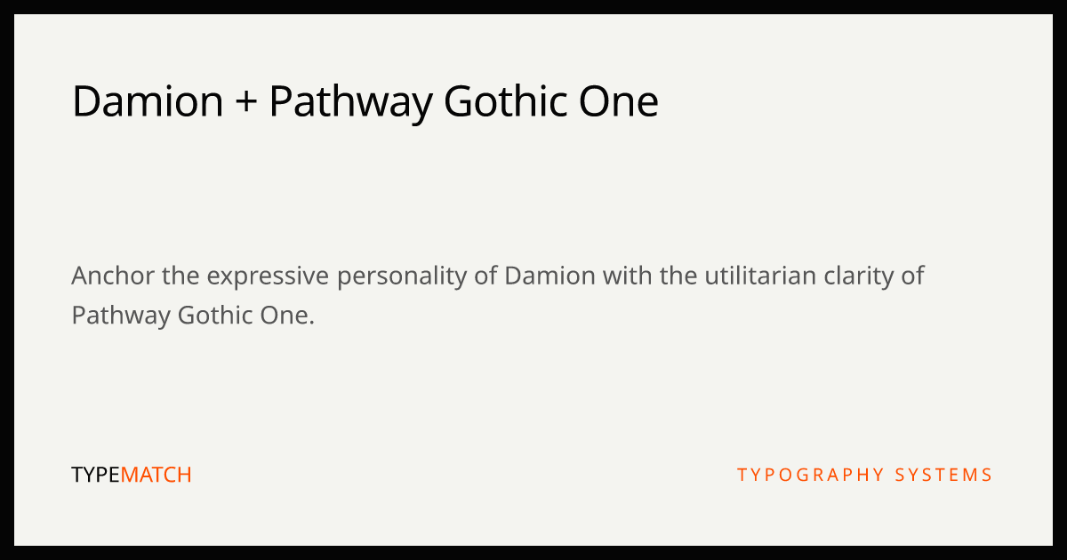 Damion & Pathway Gothic One Font Pairing