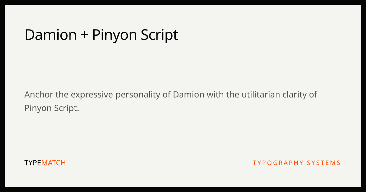 Damion & Pinyon Script Font Pairing