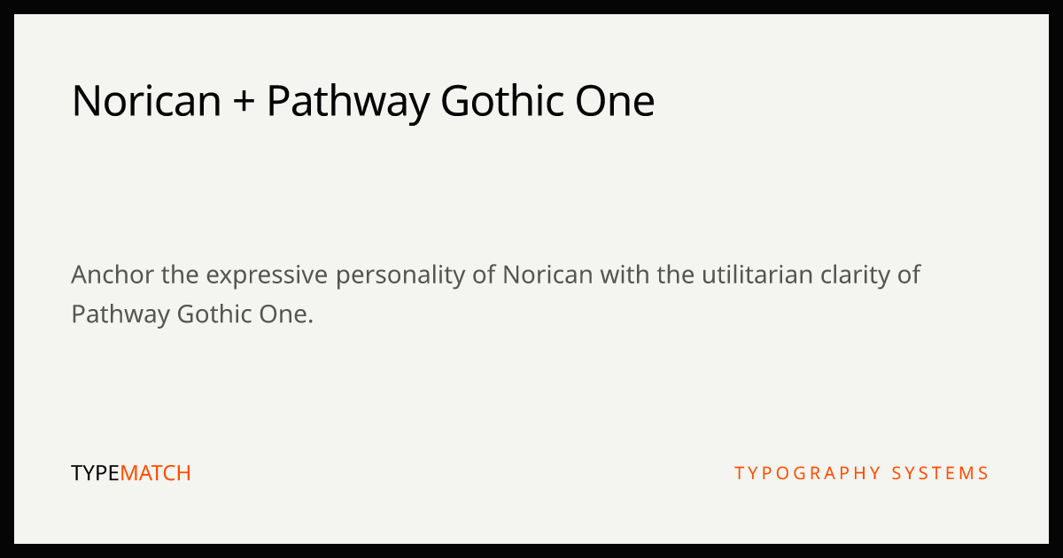 Norican & Pathway Gothic One Font Pairing