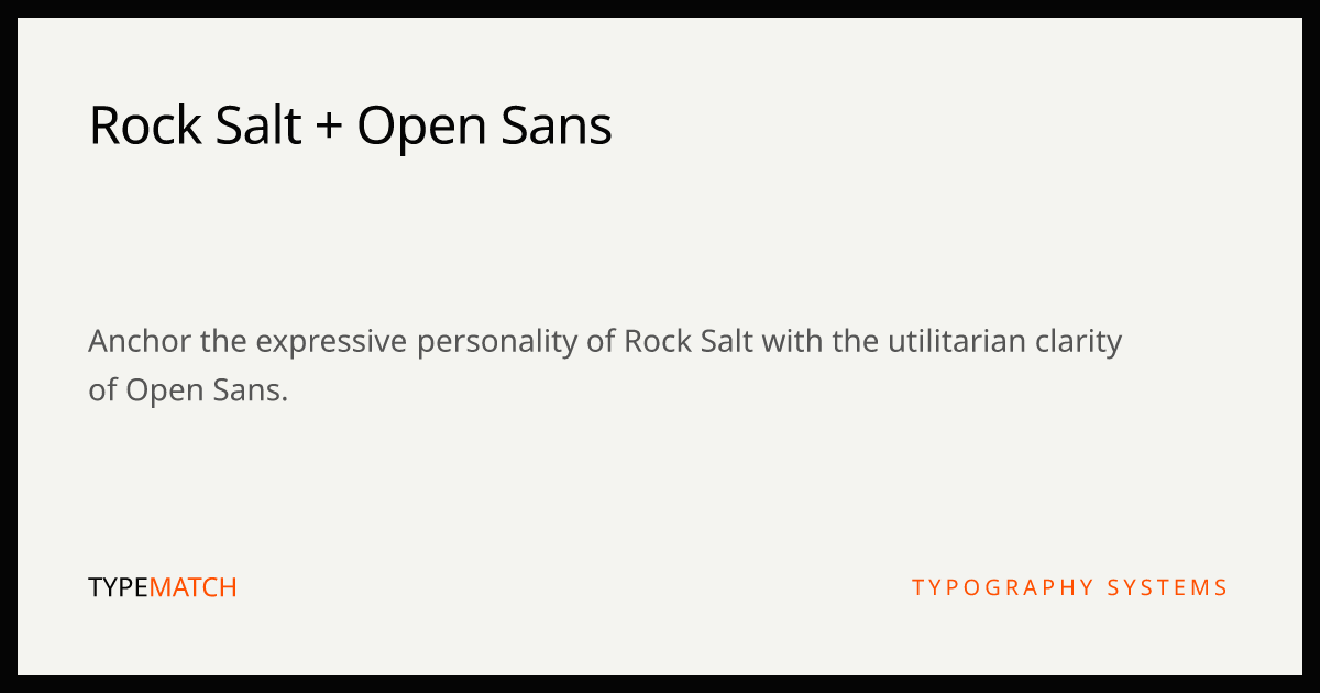 Rock Salt & Open Sans Font Pairing