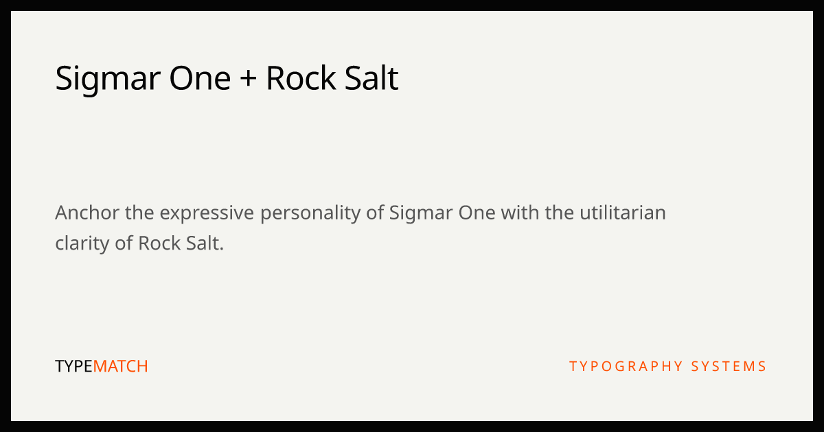Sigmar One & Rock Salt Font Pairing