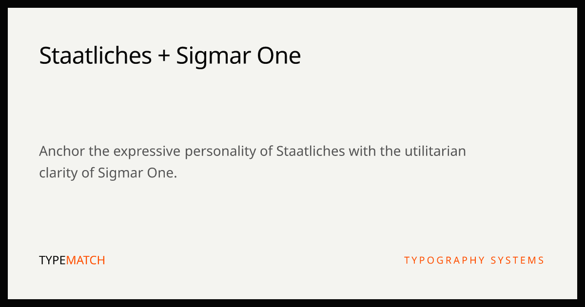 Staatliches & Sigmar One Font Pairing