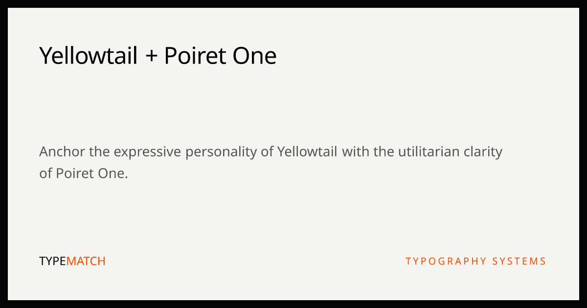 Yellowtail & Poiret One Font Pairing