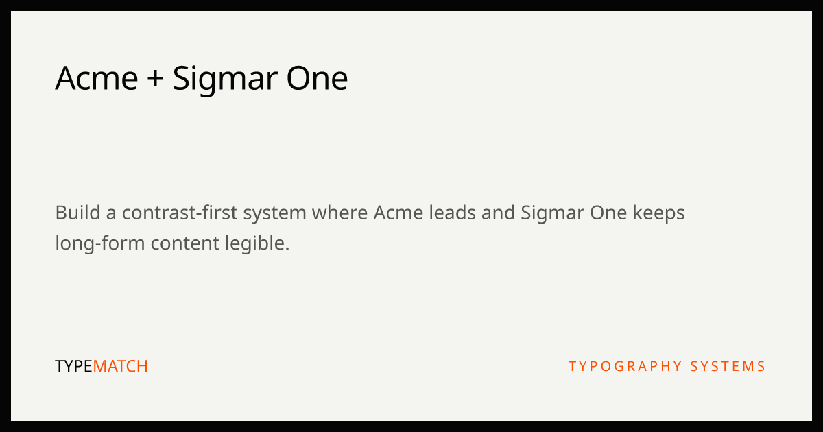Acme & Sigmar One Font Pairing