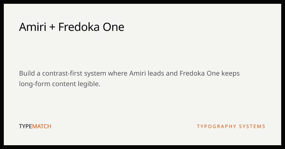 Amiri & Fredoka One Font Pairing