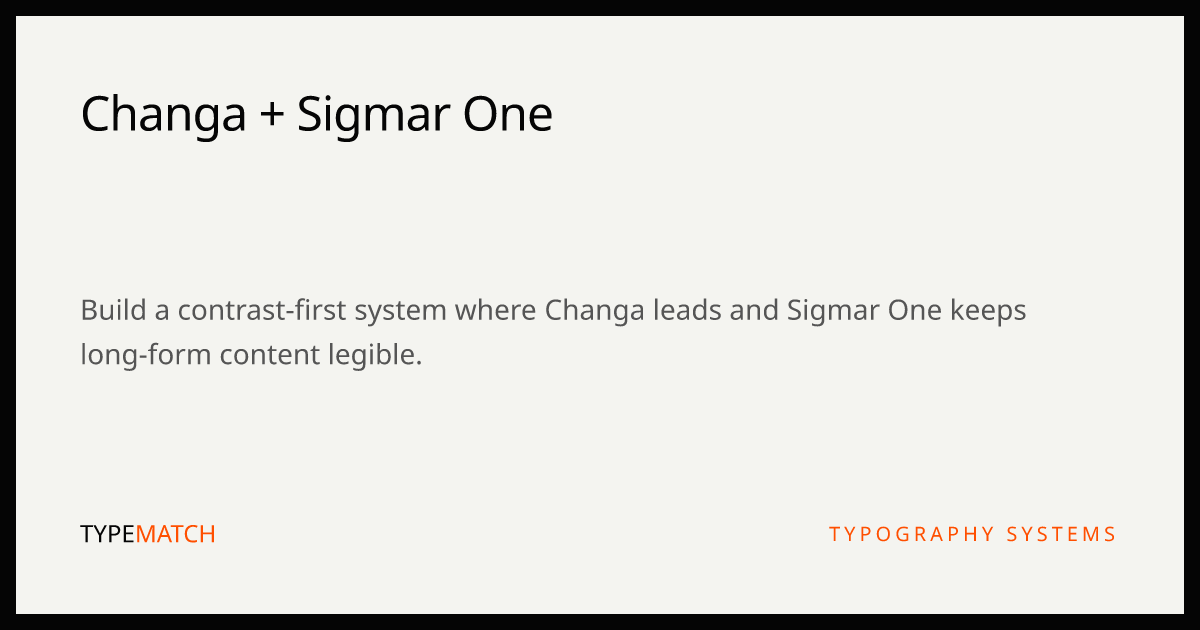 Changa & Sigmar One Font Pairing