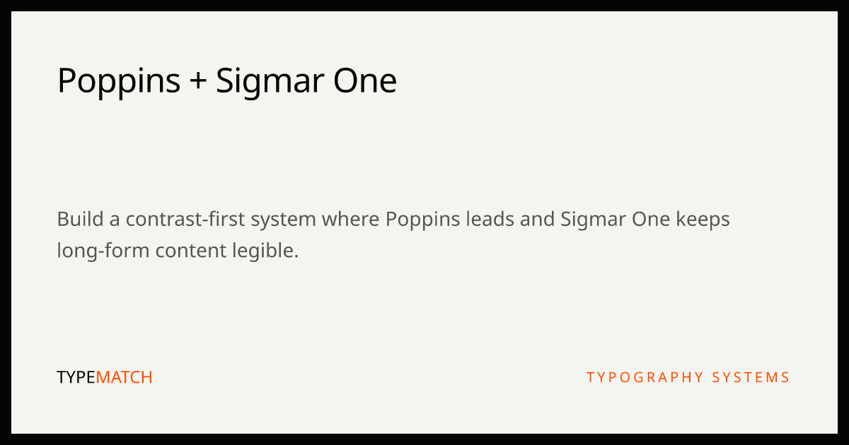 Poppins & Sigmar One Font Pairing