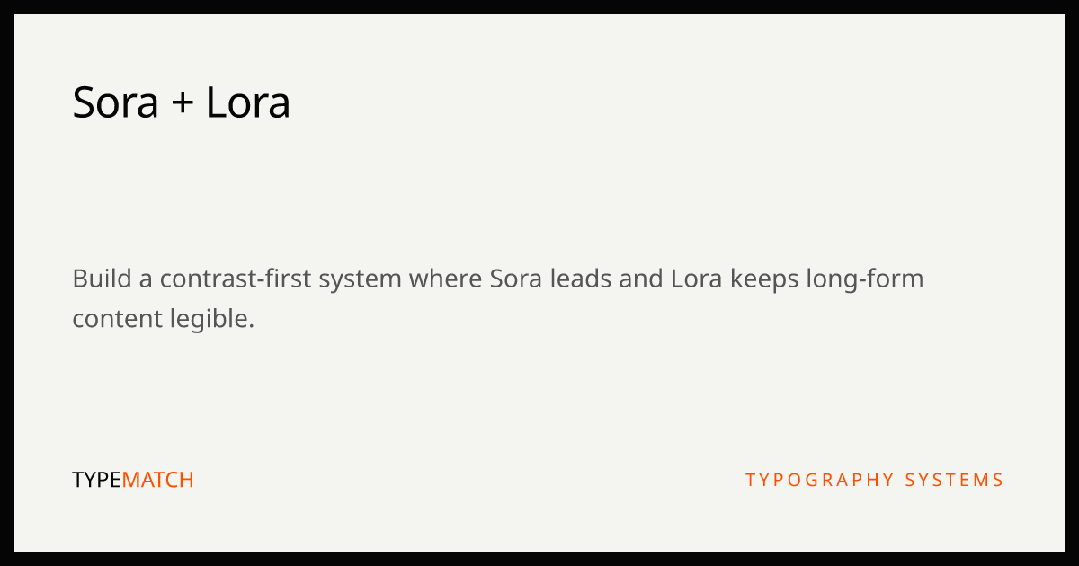 Sora & Lora Font Pairing