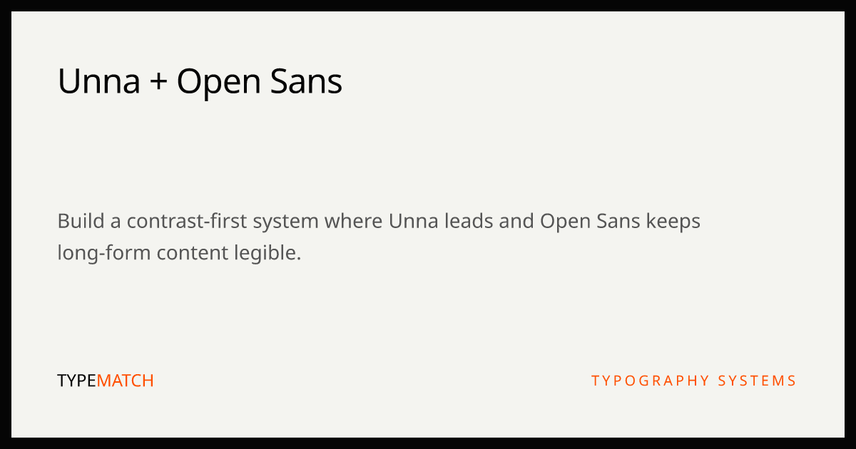 Unna & Open Sans Font Pairing