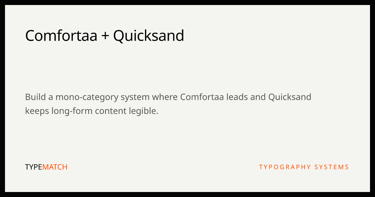 Comfortaa & Quicksand Font Pairing