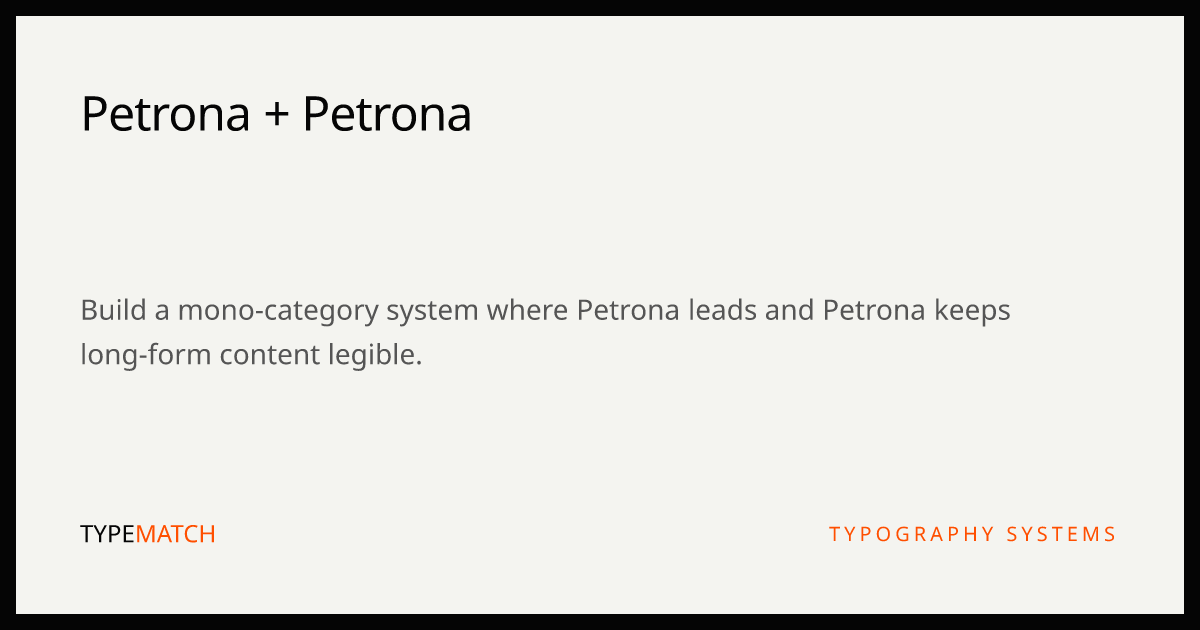 Petrona & Petrona Font Pairing