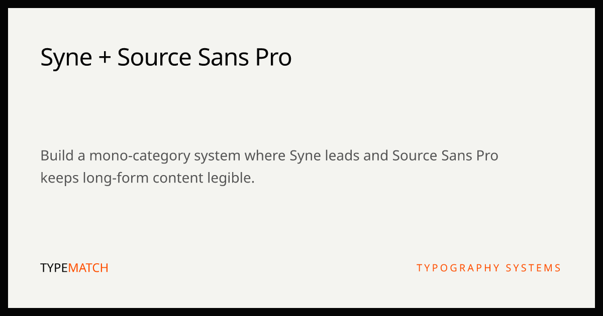 Syne & Source Sans Pro Font Pairing