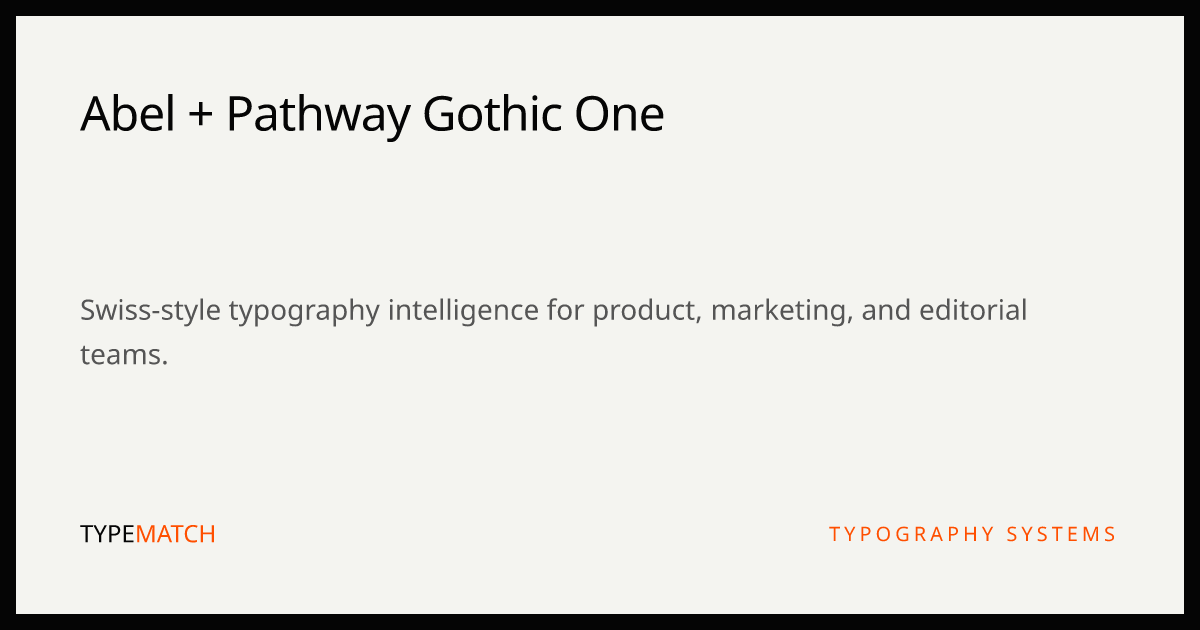 Abel & Pathway Gothic One Font Pairing