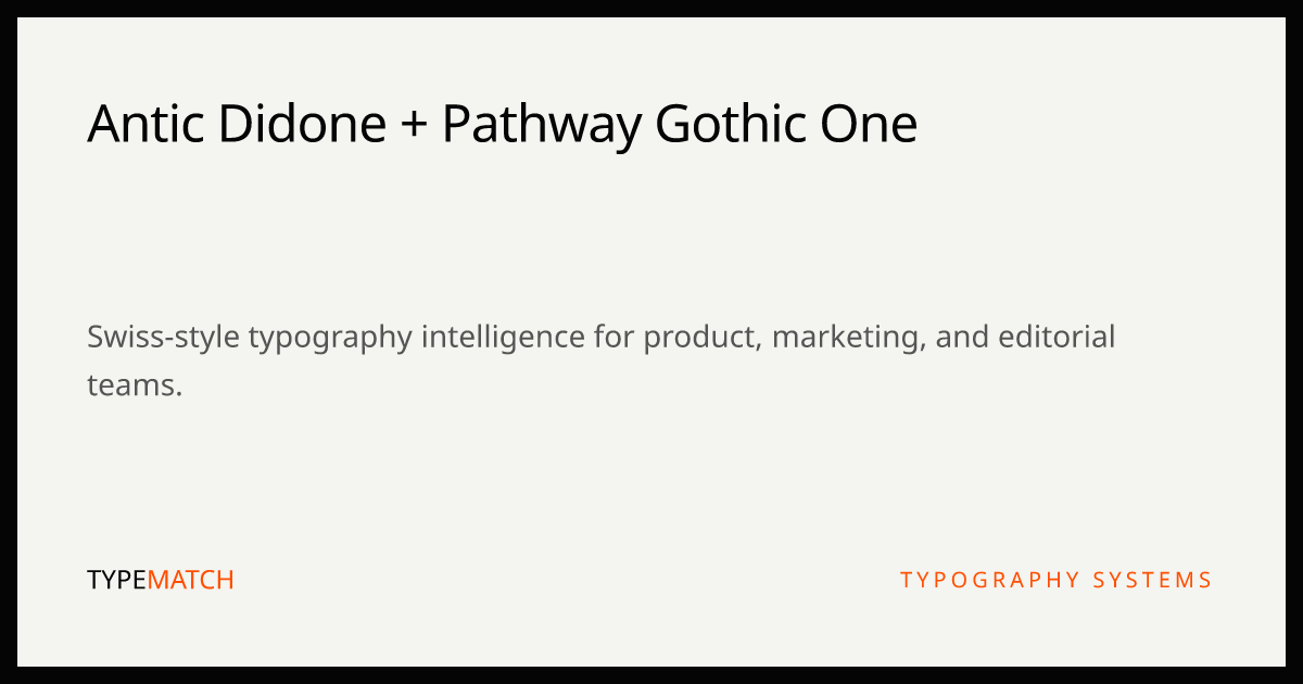 Antic Didone & Pathway Gothic One Font Pairing