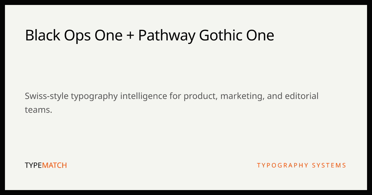 Black Ops One & Pathway Gothic One Font Pairing