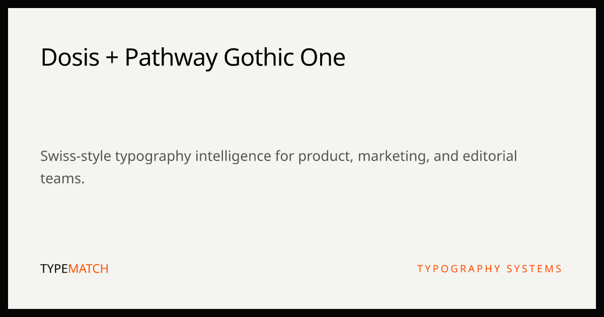 Dosis & Pathway Gothic One Font Pairing