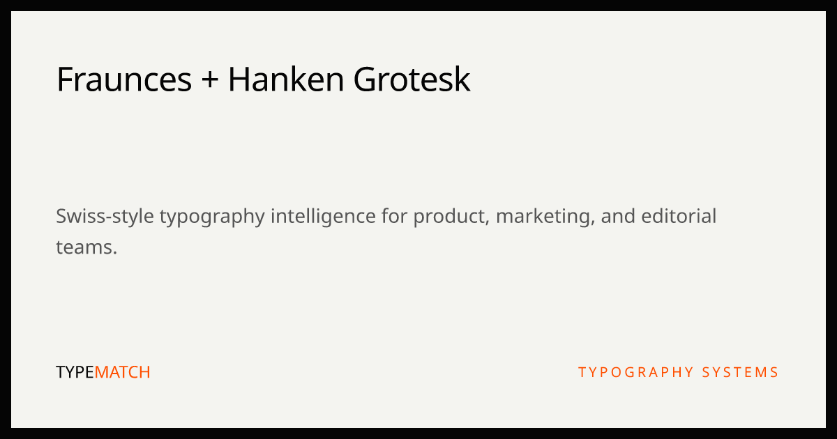 Fraunces & Hanken Grotesk Font Pairing