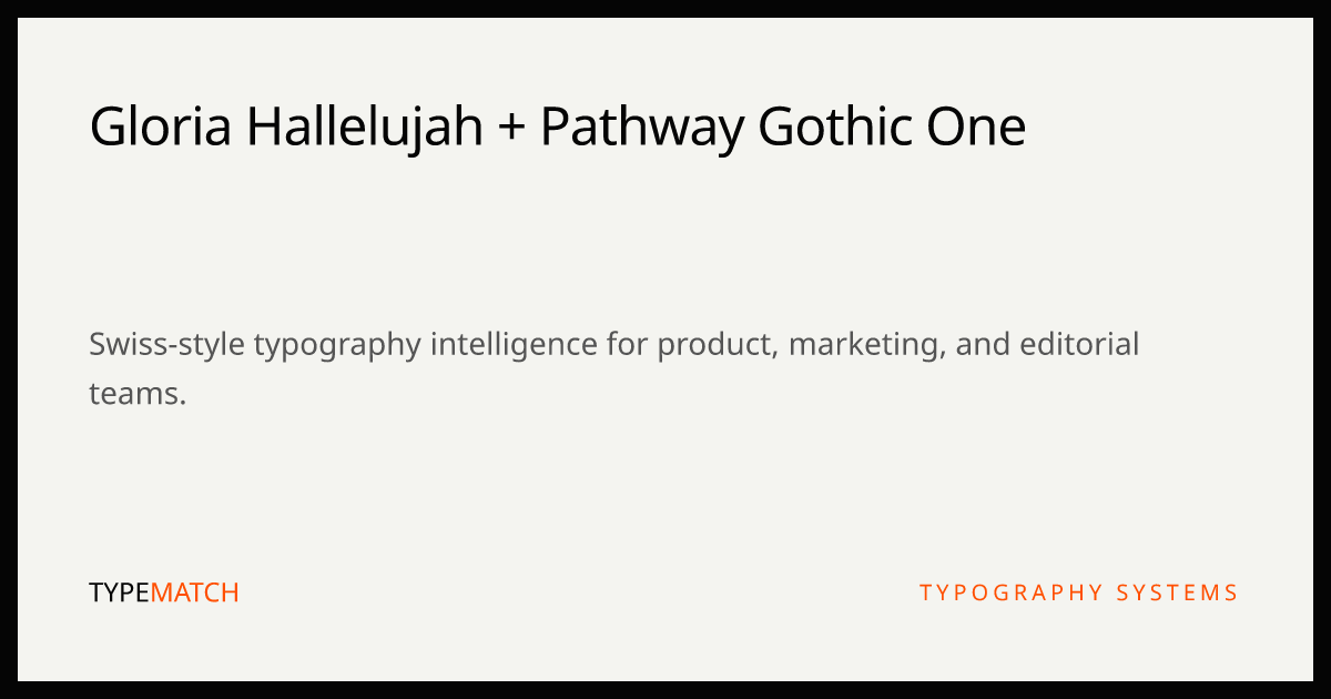 Gloria Hallelujah & Pathway Gothic One Font Pairing