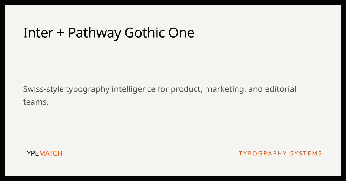 Inter & Pathway Gothic One Font Pairing