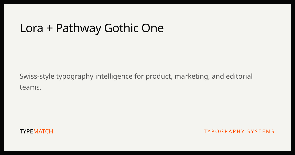 Lora & Pathway Gothic One Font Pairing