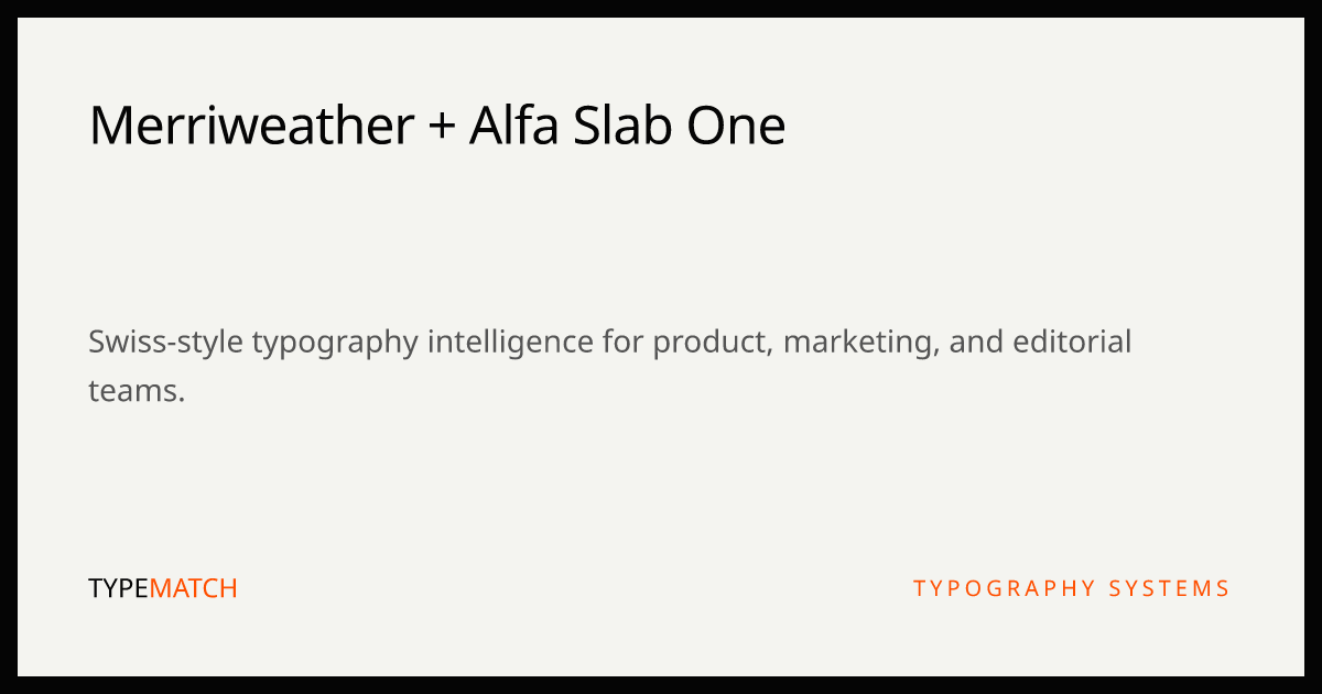Merriweather & Alfa Slab One Font Pairing
