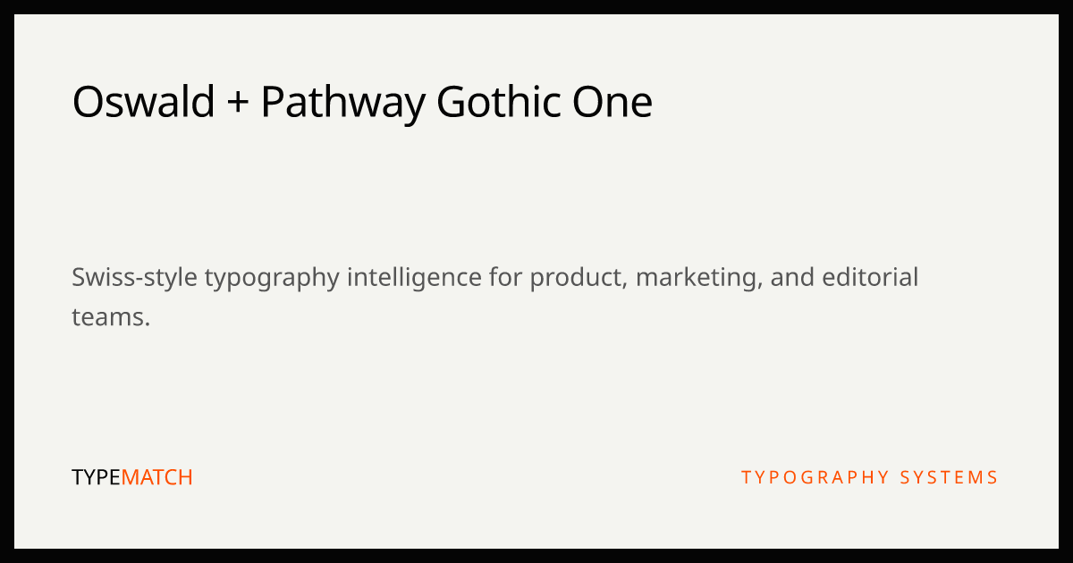 Oswald & Pathway Gothic One Font Pairing