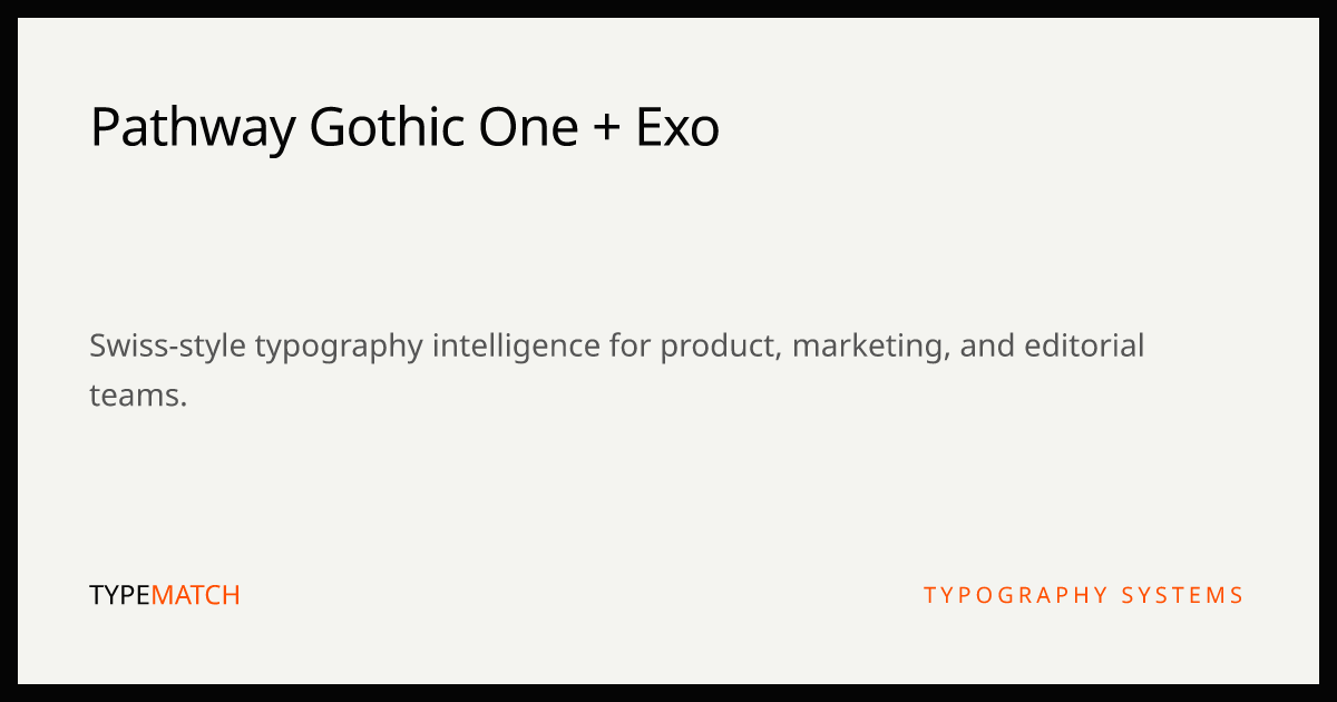 Pathway Gothic One & Exo Font Pairing