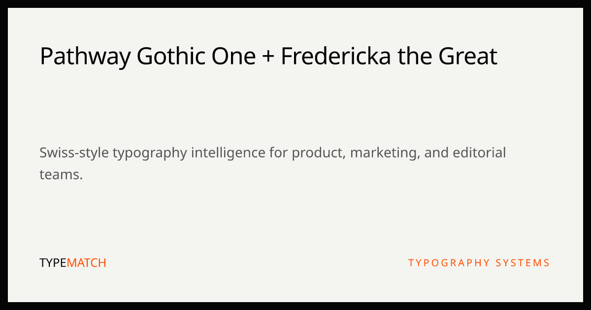 Pathway Gothic One & Fredericka the Great Font Pairing