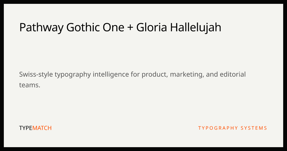 Pathway Gothic One & Gloria Hallelujah Font Pairing