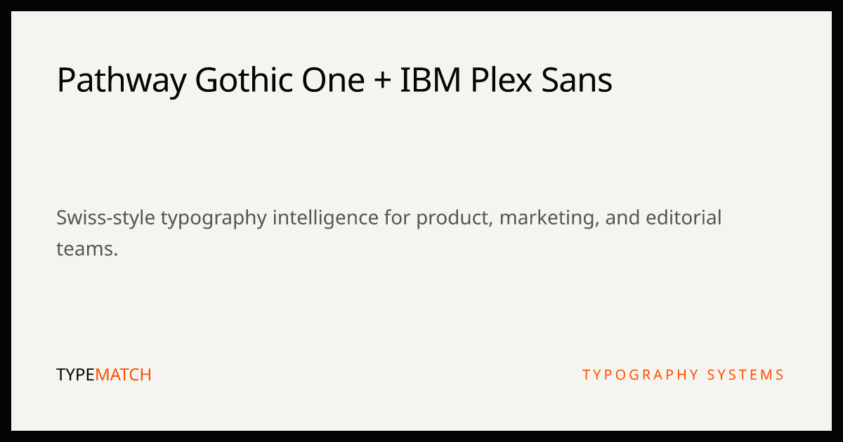 Pathway Gothic One & IBM Plex Sans Font Pairing