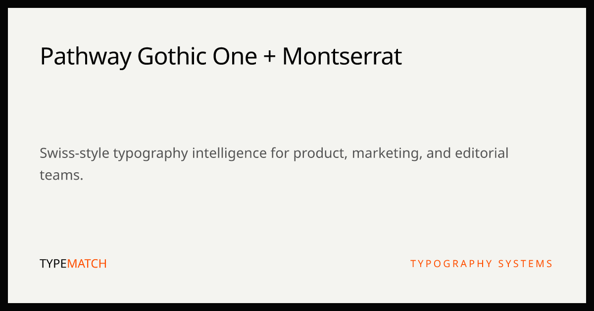 Pathway Gothic One & Montserrat Font Pairing
