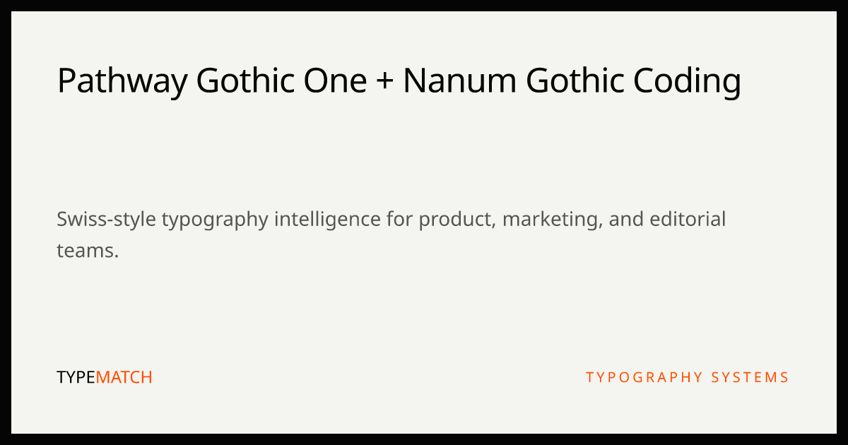 Pathway Gothic One & Nanum Gothic Coding Font Pairing