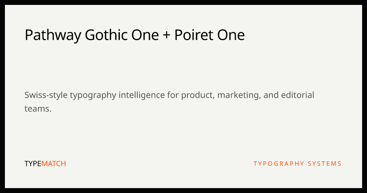 Pathway Gothic One & Poiret One Font Pairing