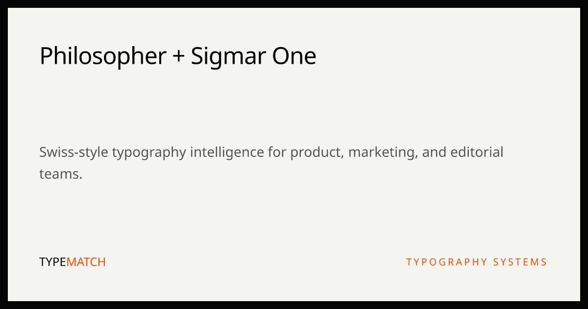 Philosopher & Sigmar One Font Pairing
