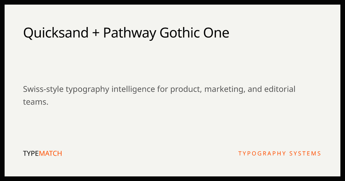Quicksand & Pathway Gothic One Font Pairing